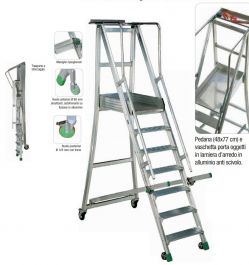 SCALA IN ALLUMINIO A CASTELLO 7 GRADINI